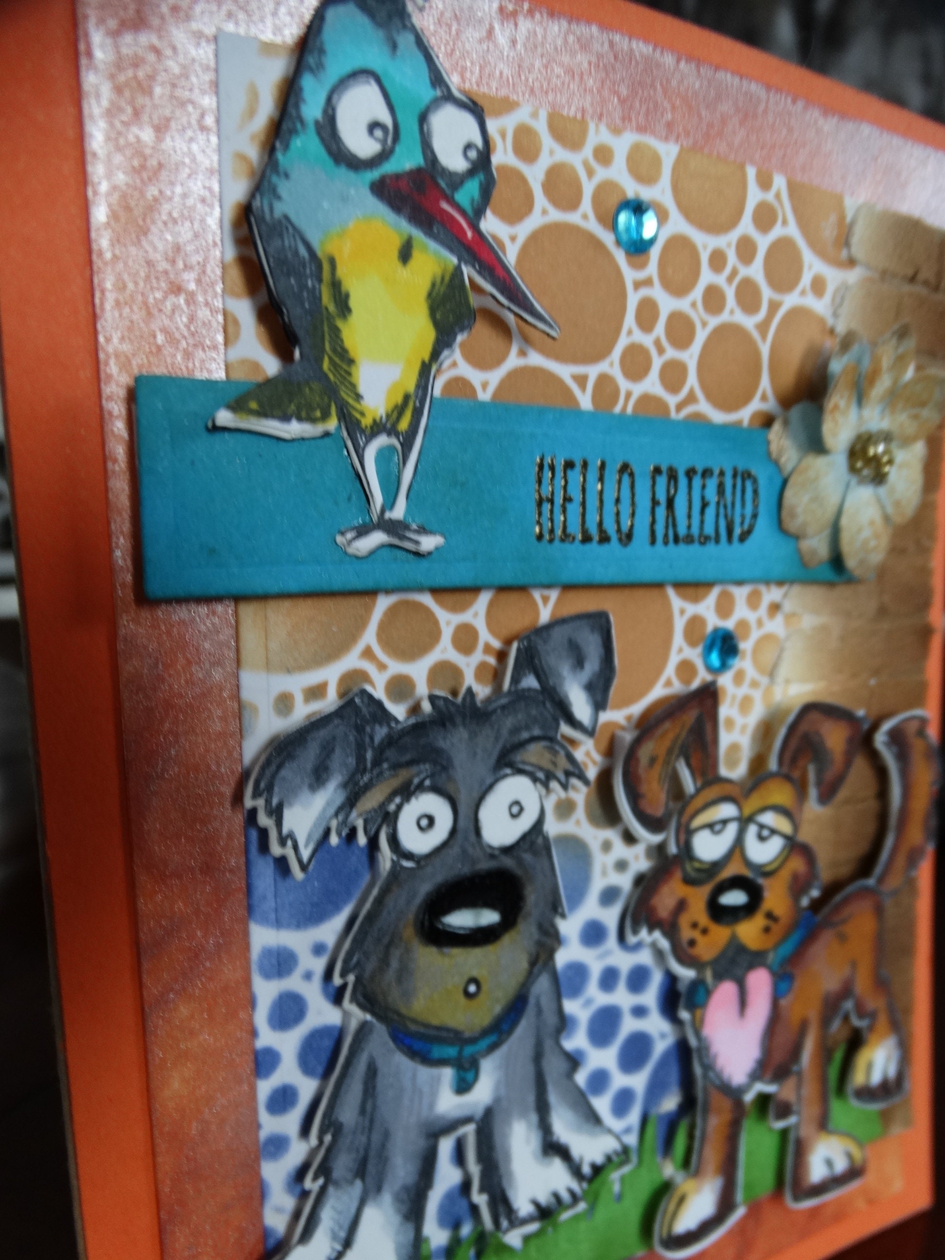 Hello Friend Adorable Pups Greeting Card - Etsy