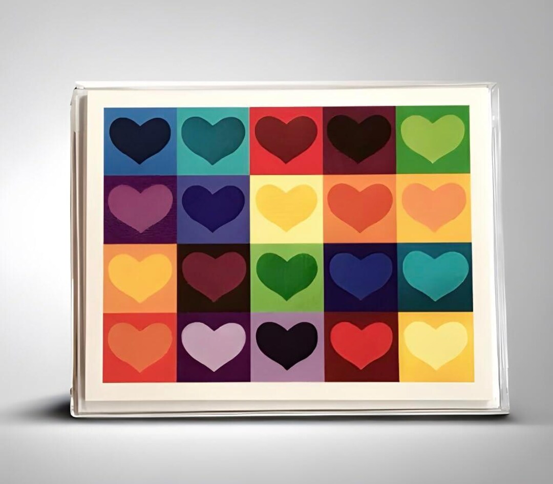 Multi-color Heart Card Set - Etsy