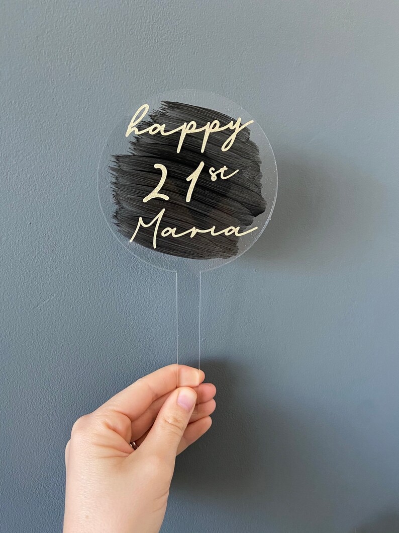 Circle Acrylic Cake Topper Personalised Cake Topper | Etsy