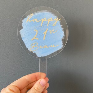 Circle Acrylic Cake Topper | Personalised Cake Topper | Birthday ...