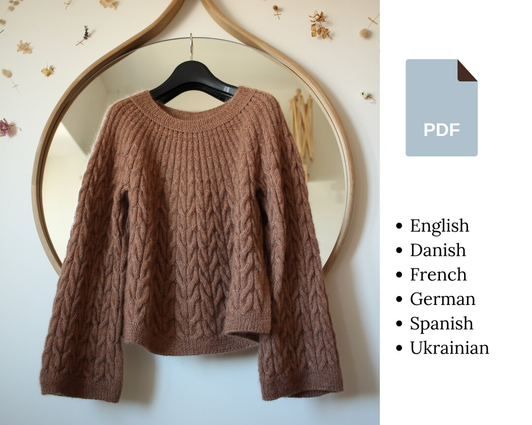 Knitting Pattern Purpurea Light Modern Pullover With Cables - Etsy
