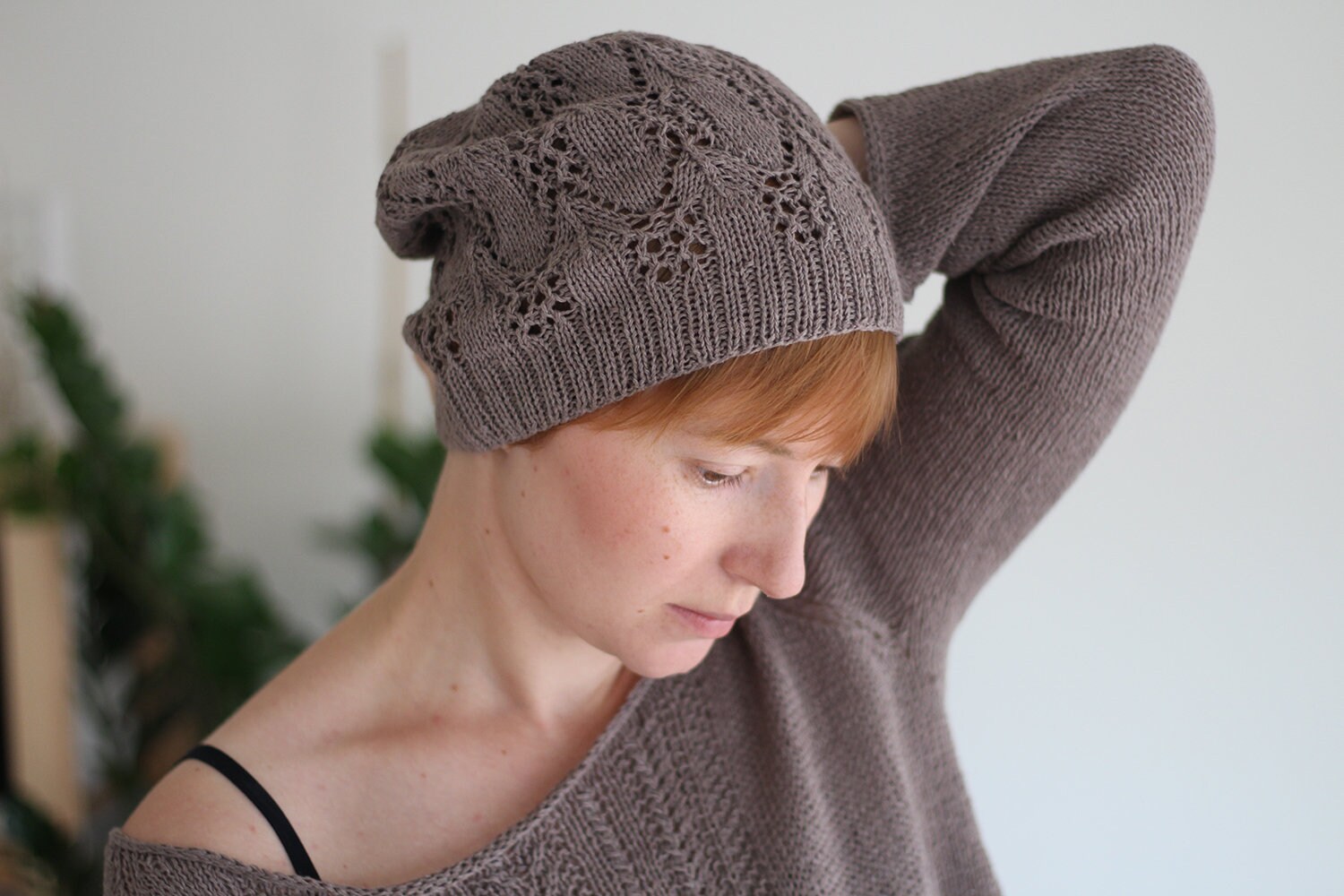 Knitting Pattern - Lace Beanie - Slouchy Toque in Cotton or Silk Mohair ...