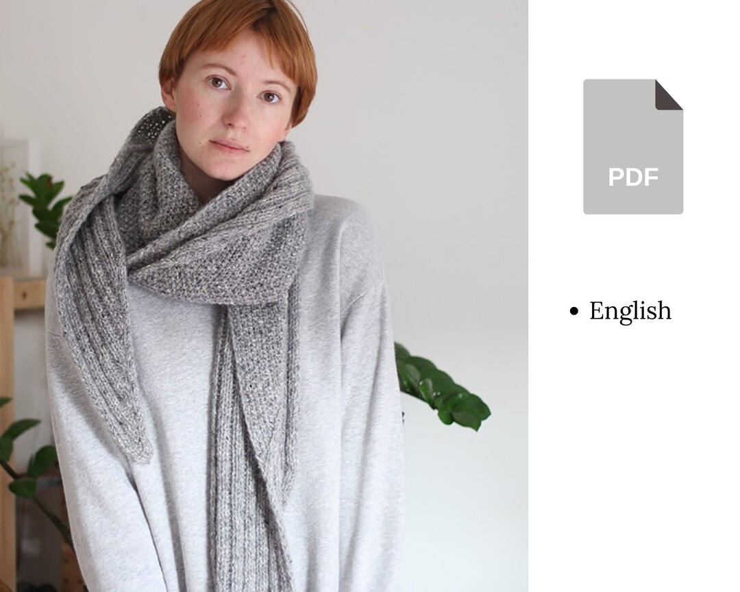 Knitting Pattern Unisex Asymmetric Scarf Rebellious Scarf - Etsy