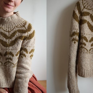 Knitting Pattern | Polina Pullover | Floral Colour Work Pullover - Etsy