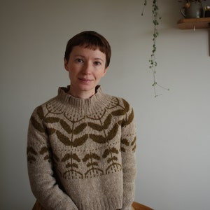 Knitting Pattern | Polina Pullover | Floral Colour Work Pullover - Etsy