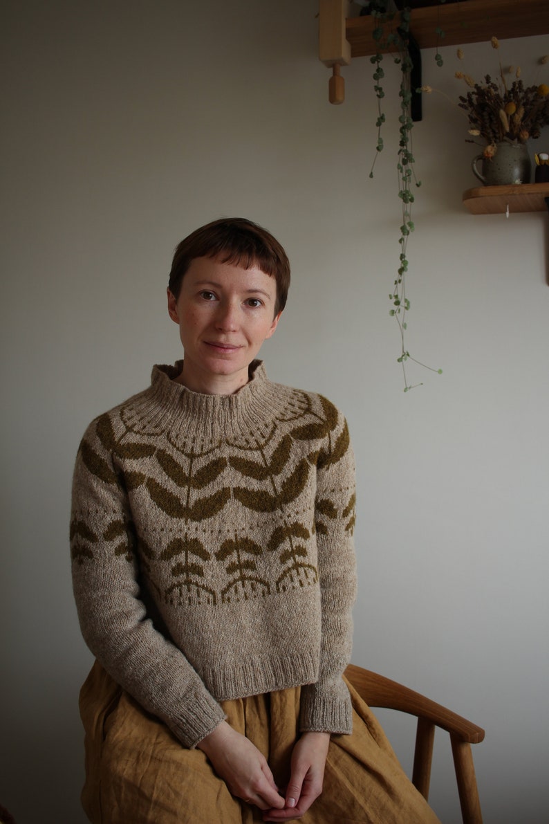 Knitting Pattern | Polina Pullover | Floral Colour Work Pullover - Etsy
