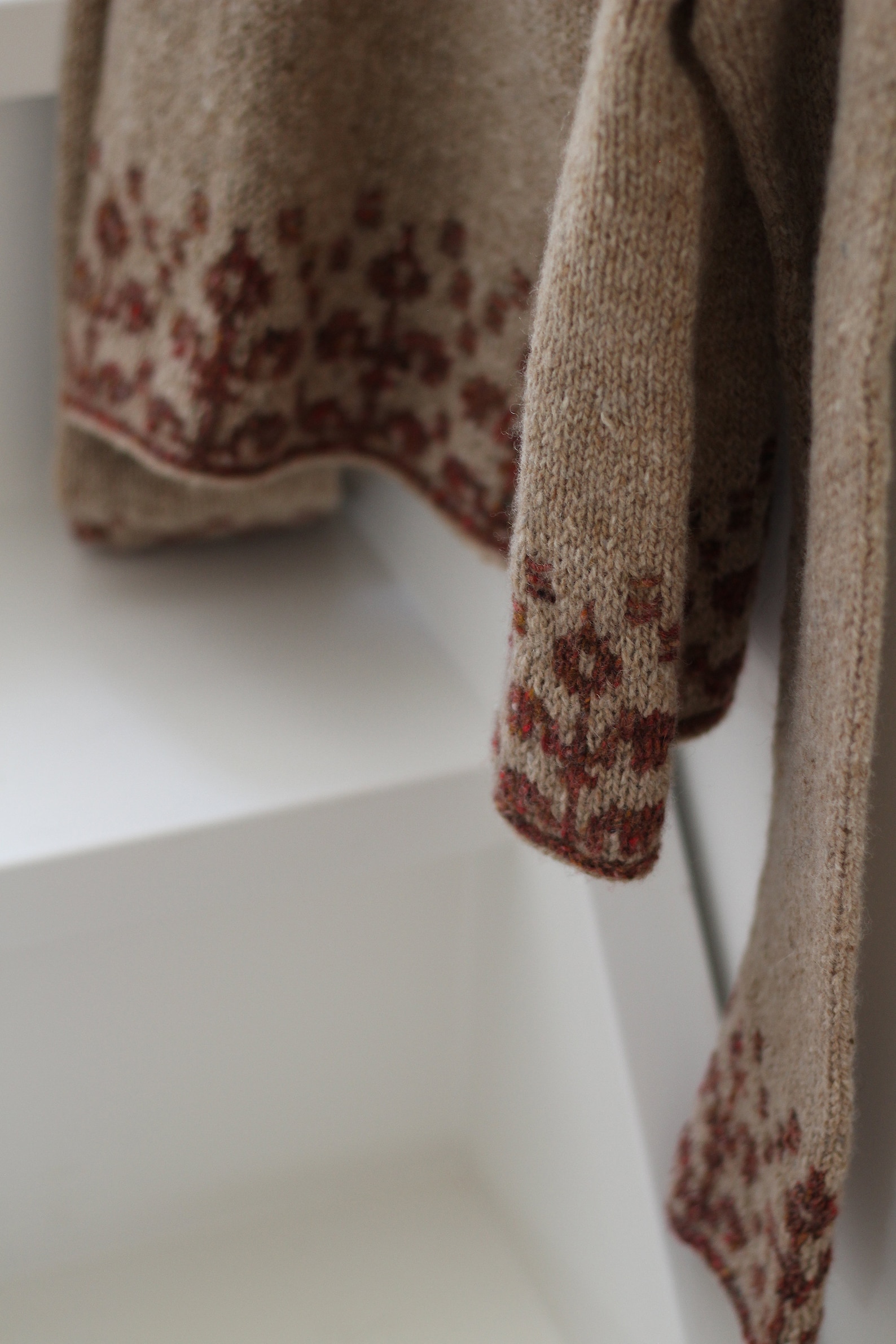 Knitting Pattern - Florarium (light) - Round Yoke Pullover With Floral ...