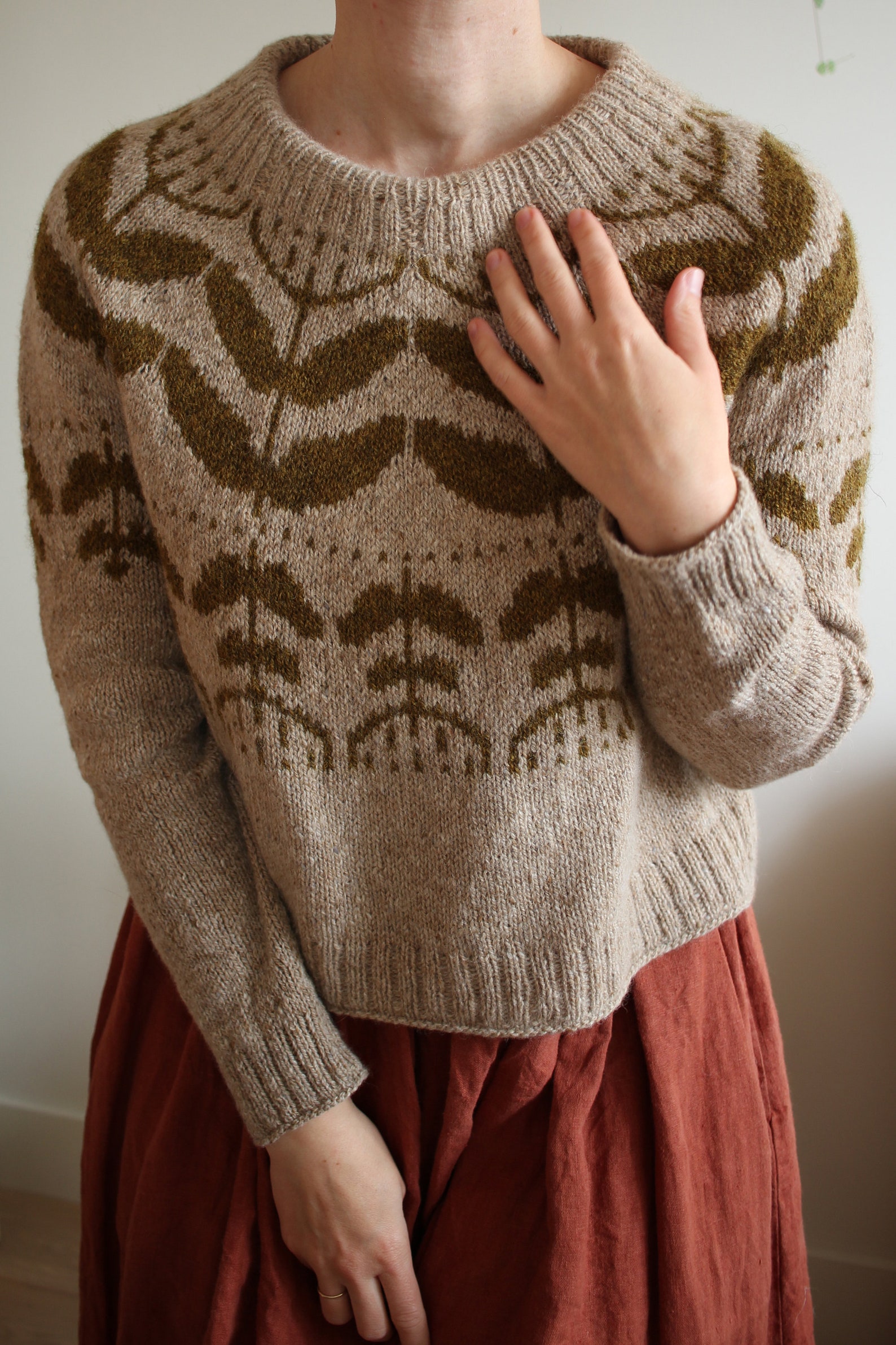 Knitting Pattern | Polina Pullover | Floral Colour Work Pullover - Etsy