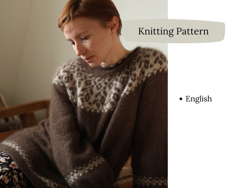 Knitting Pattern Round Yoke Sweater Dress With Floral Colour - Etsy