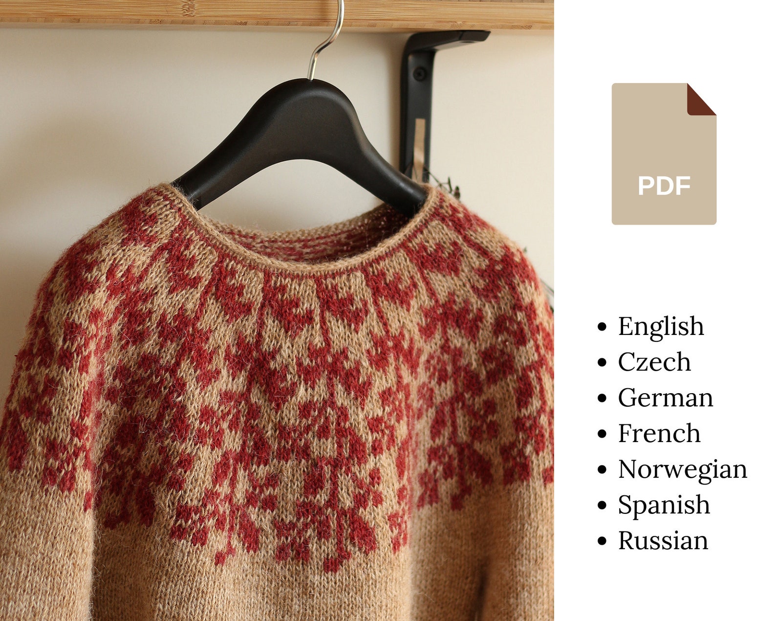 Knitting Pattern Between Petals Pullover Floral Colour - Etsy