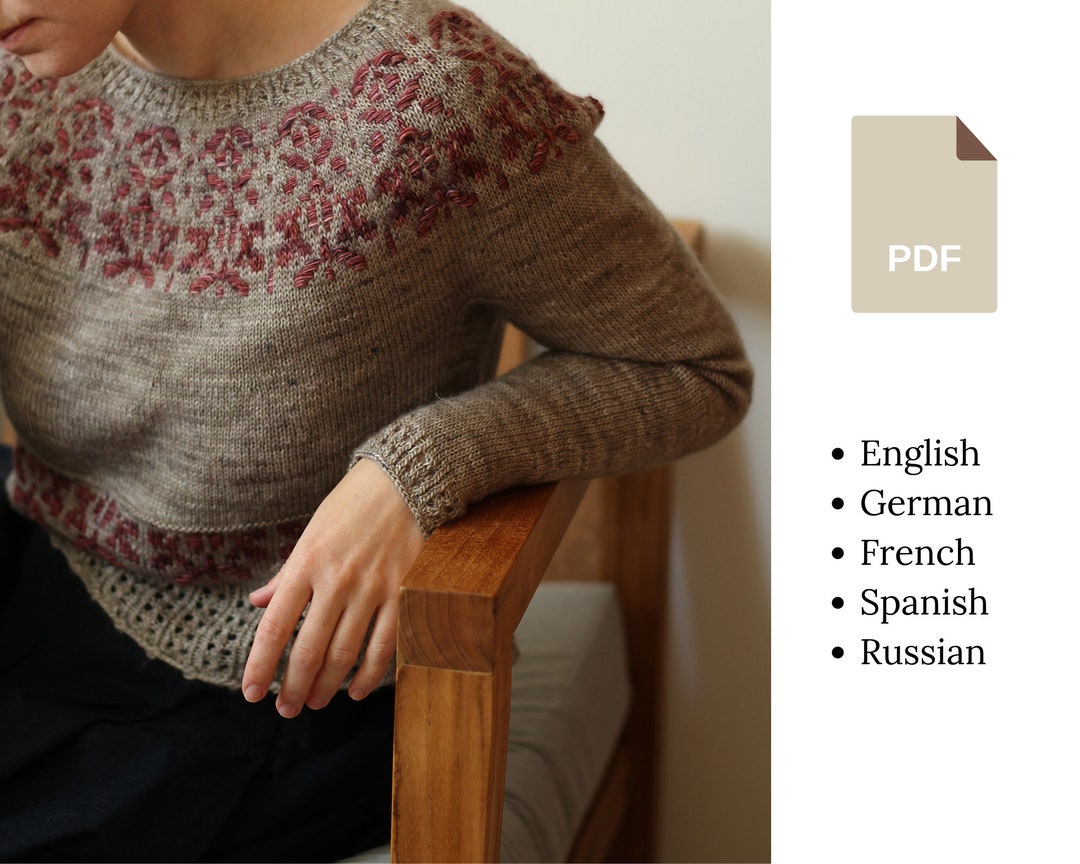 Knitting Pattern Fynbos Inlay Colourwork Round Yoke Pullover - Etsy