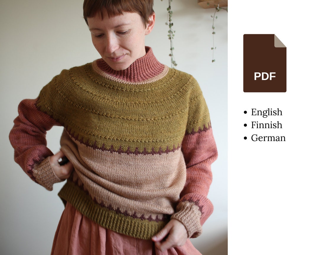 Knitting Pattern - Funky Turtle - Colourblock Pullover - Etsy