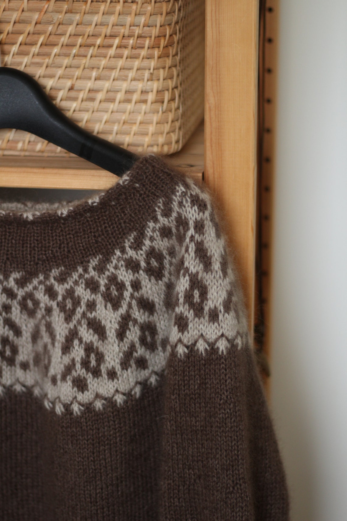 Knitting Pattern Round Yoke Sweater Dress With Floral Colour | Etsy