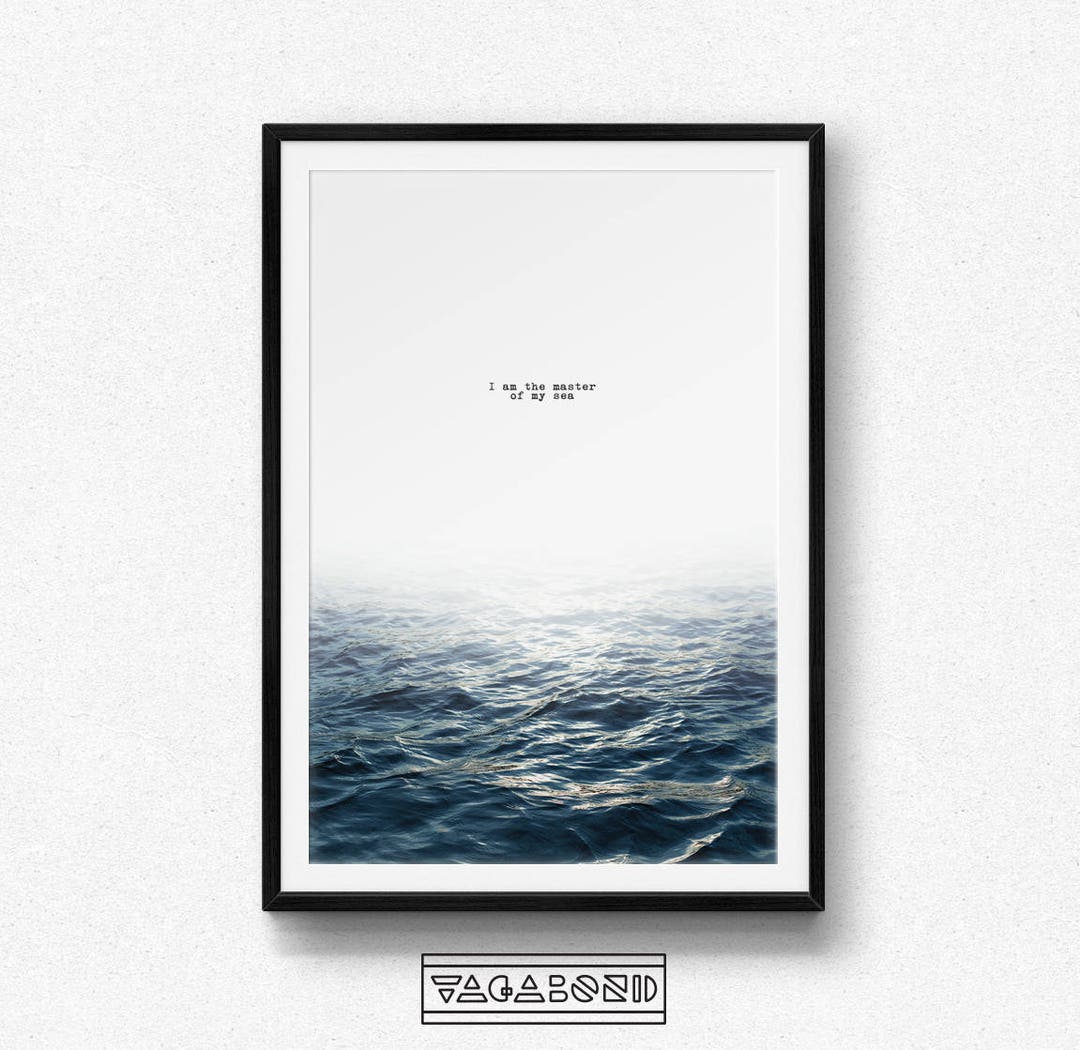 Digital Poster Sea Ocean Inspirational Quote Wall Art. Nature Modern ...