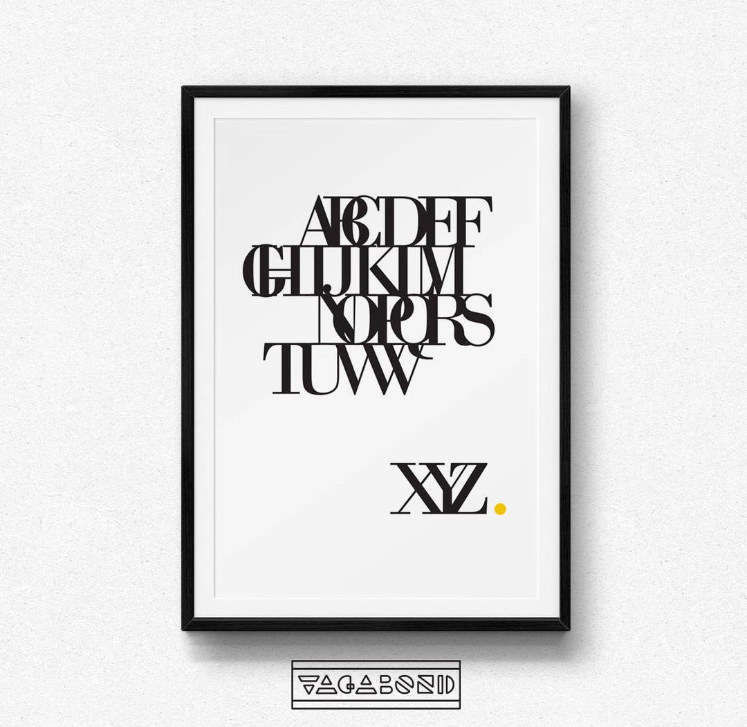 Bodoni Typography Type Alphabet Poster Downloadable Print Digital Print ...