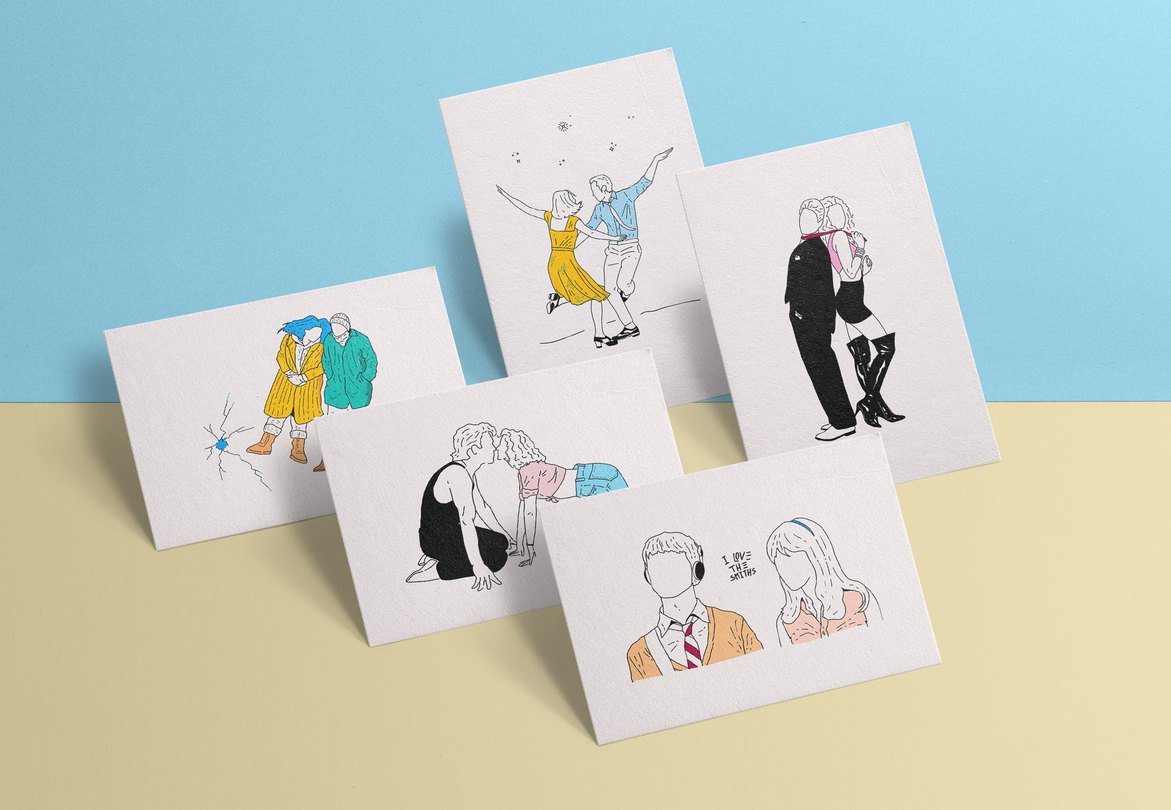 Downloadable Romantic Couple Romance Print St Valentine Cards Set - Etsy