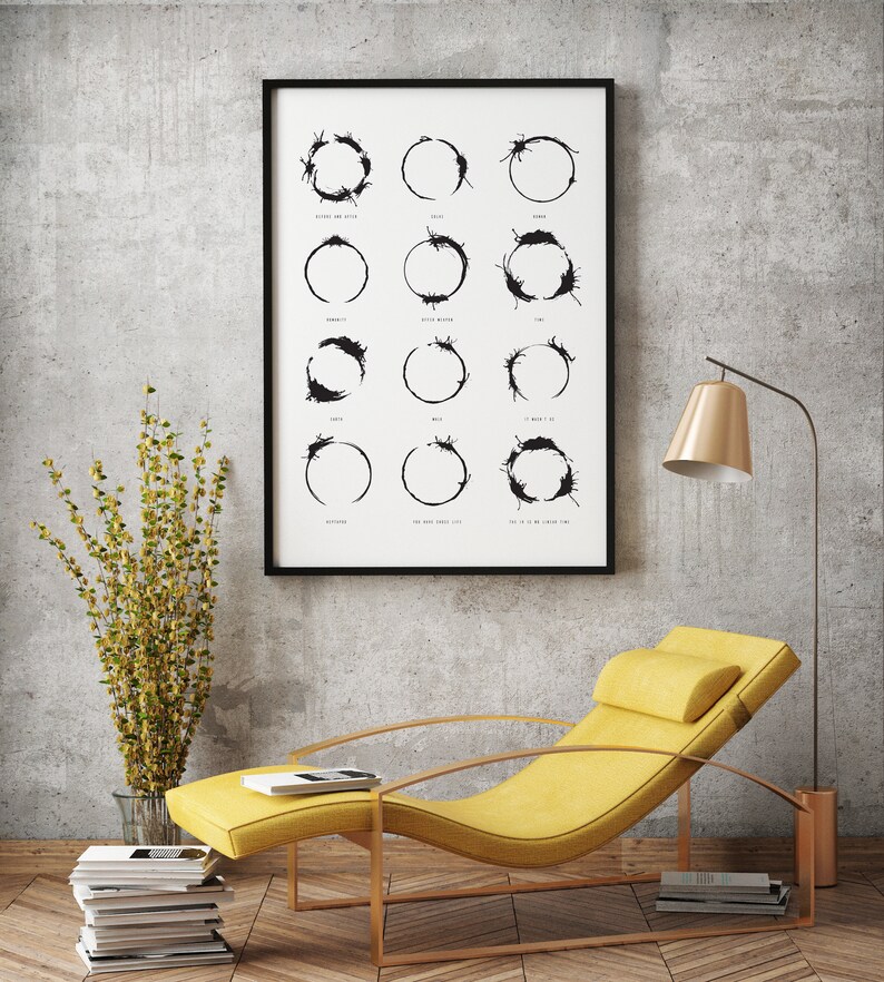 Arrival Heptapod Scifi Alien Movie Ink Language Modern Minimal | Etsy