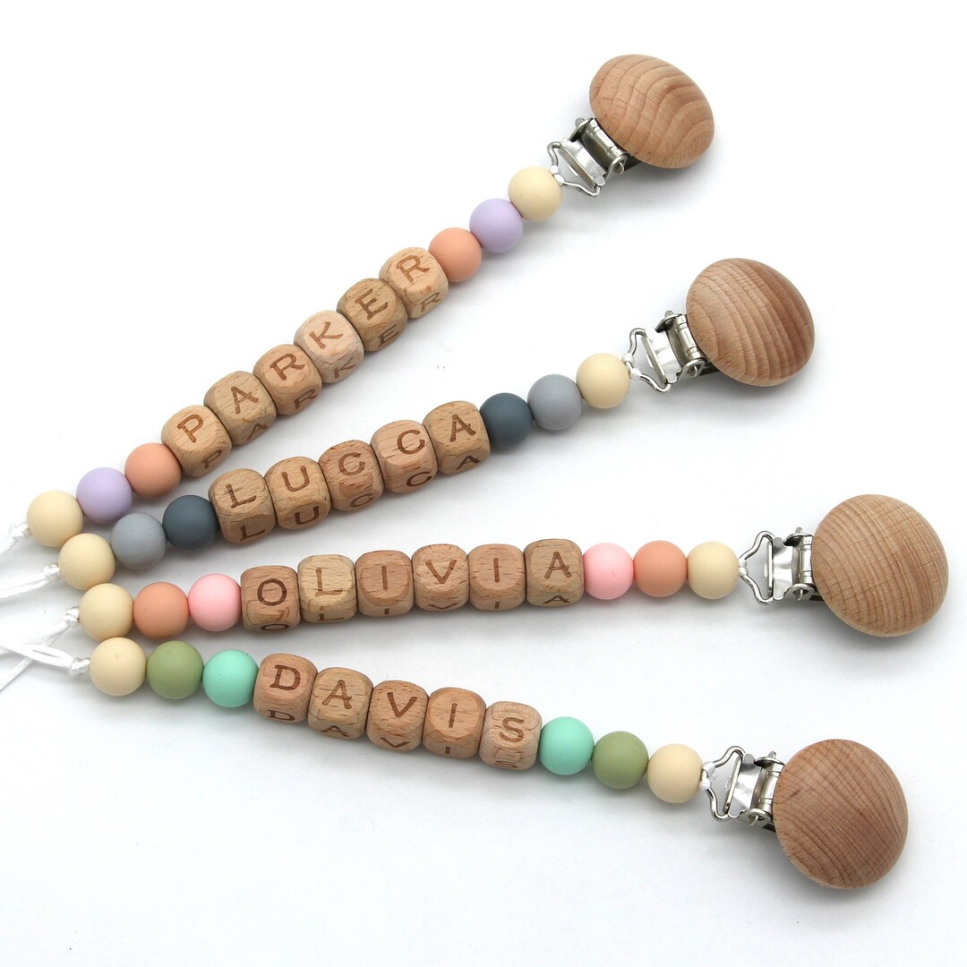 Custom Baby Name Personalized Pacifier Clip, Baby Gift for Baby Shower ...
