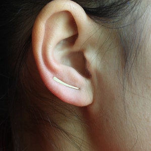 Minimalist Ear Crawler, Hammered Ear Climbers, Ear Sweeps, Ear Pins ...