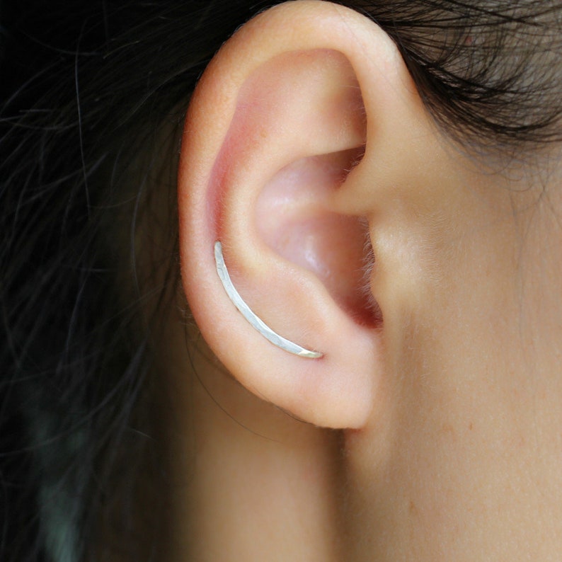 Sterling Silver Ear Crawler Earrings Crawler Climber - Etsy