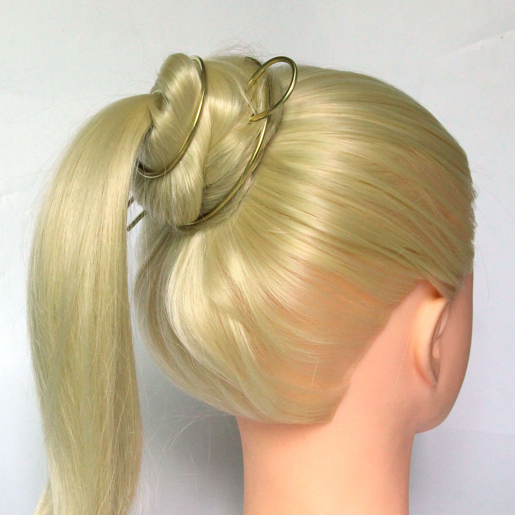 Ladies Minimalist Hair Accessories Medium Bun Holder Brass Bun - Etsy