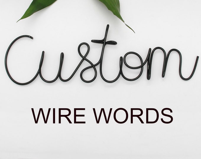 AUTOGRAPH Font Wire Words Wire Word Sign Personalized Wall Art Wire ...