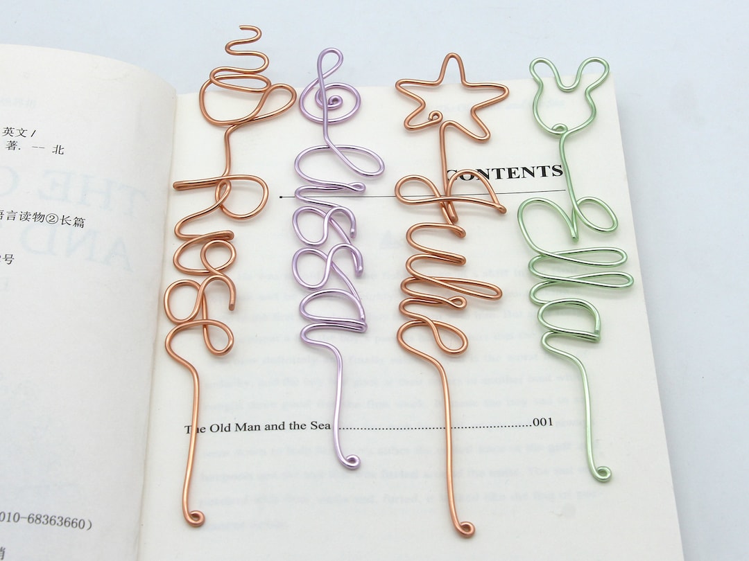 Personalized Wire Name Bookmark, Rabbit Ear Bookmark, Star Bookmark for ...
