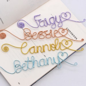 Personalized Wire Name Bookmark, Unique Handmade Custom Bookmark, Back ...