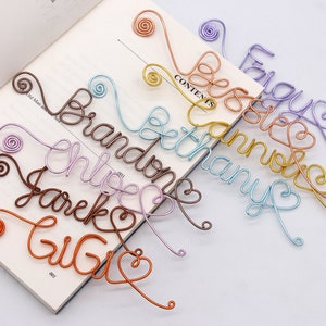 Personalized Wire Name Bookmark, Unique Handmade Custom Bookmark, Back ...