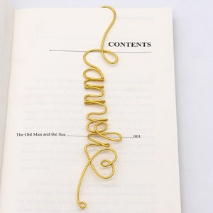 Personalized Wire Name Bookmark, Unique Handmade Custom Bookmark, Back ...