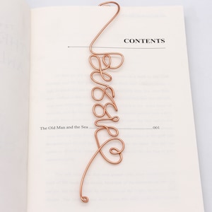 Personalized Wire Name Bookmark, Unique Handmade Custom Bookmark, Back ...