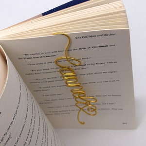 Personalized Wire Name Bookmark, Unique Handmade Custom Bookmark, Back ...