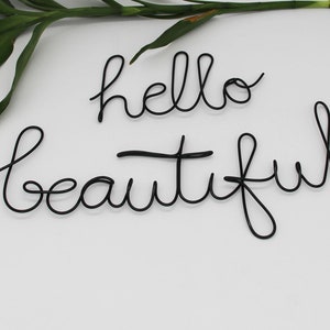 Hello Beautiful Metal Sign,wall Sign,teen Wall Art,nursery Decor,wire ...