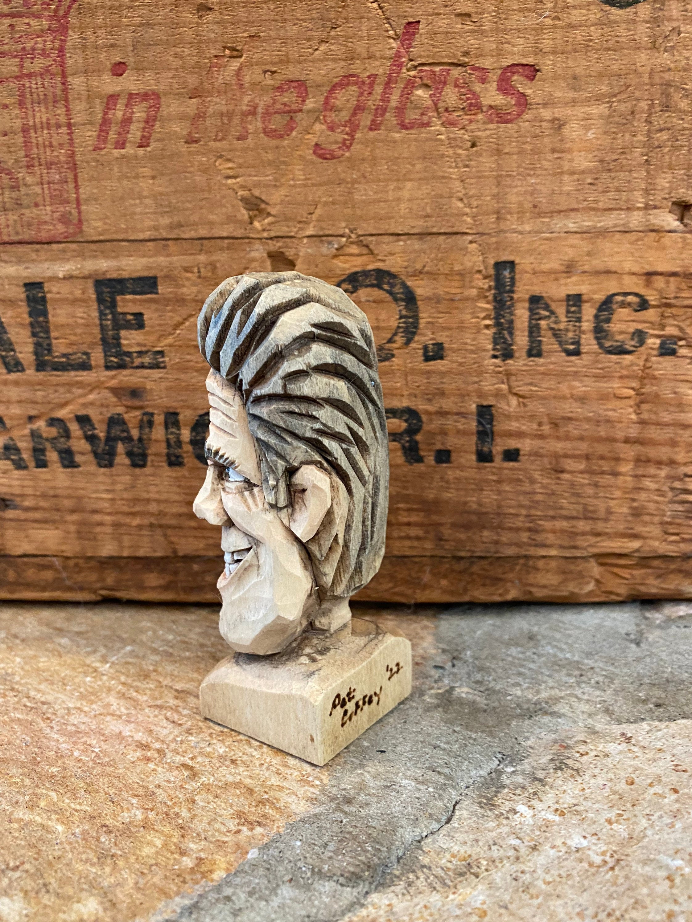 Hand Carved Smiling Face Bust - Etsy