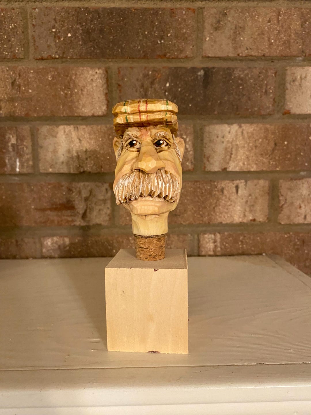 Bottlestopper, Gent in Flat Cap and Mustache - Etsy