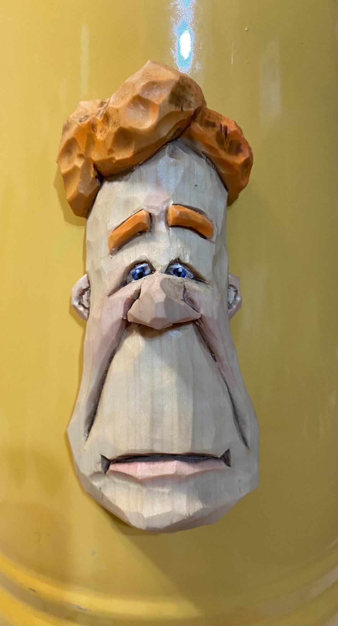 Caricature Carved Sad Face Fridge Magnet - Etsy