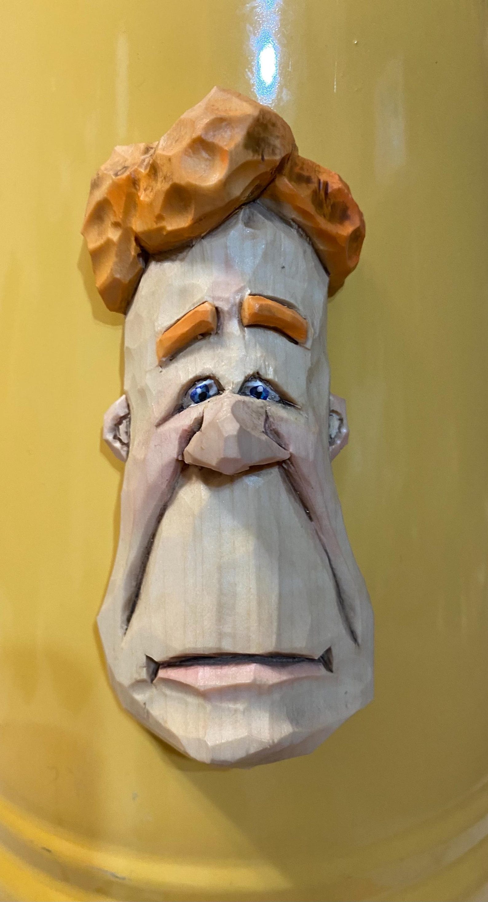 Caricature Carved Sad Face Fridge Magnet - Etsy