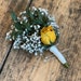 Dried Yellow Rose Buttonhole, Dried Flower Wedding Buttonhole, Dried ...