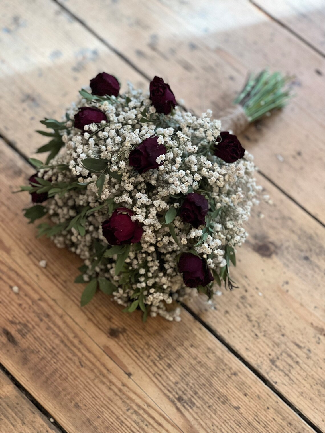 Dried Red Rose Bouquet, Dried Bridal Bouquet, Dried Wedding Flowers ...