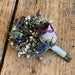 Dried Thistle and Rose Buttonhole, Scottish Wedding, Dried Dusky Pink ...