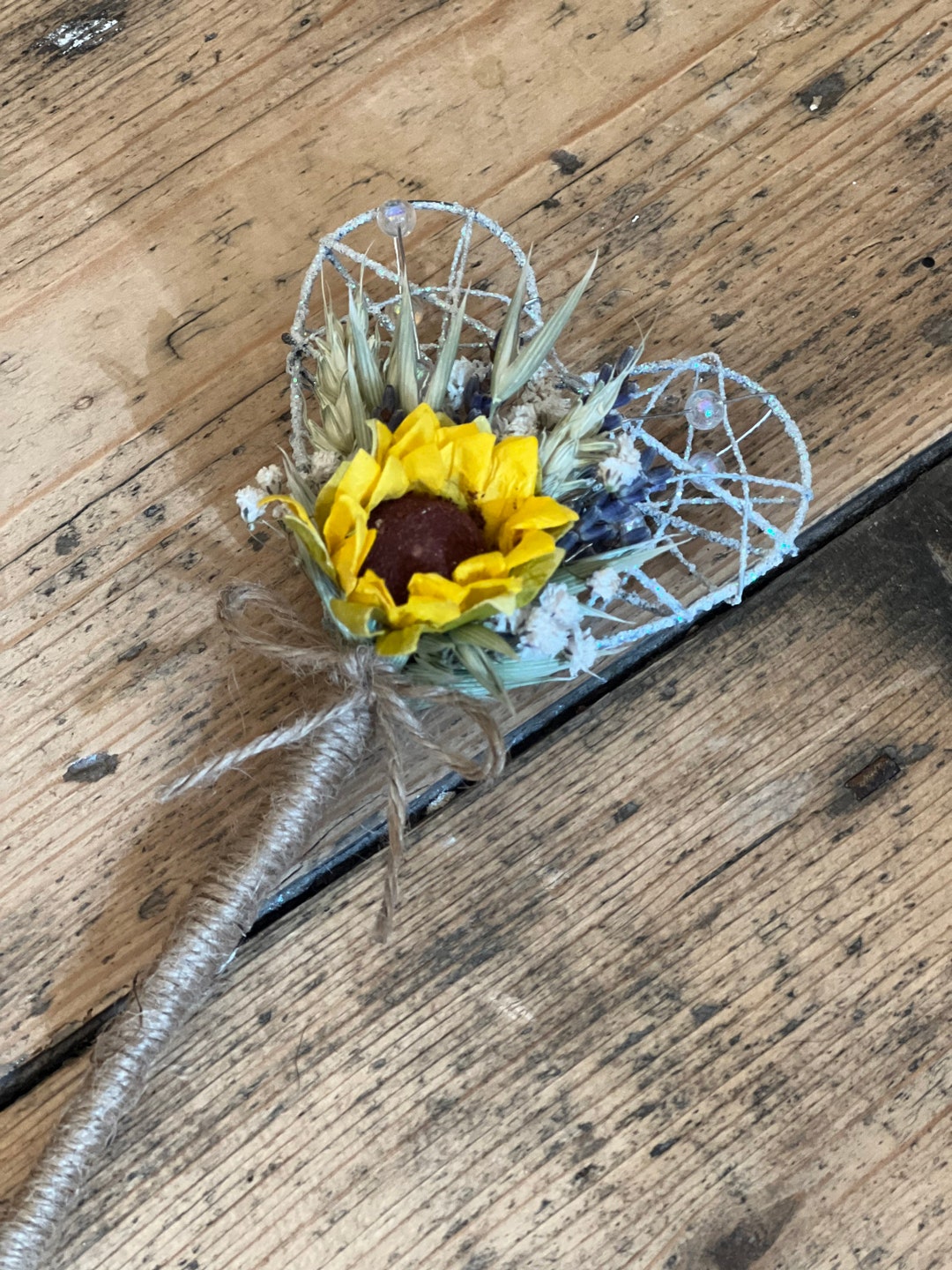 Sunflower Flower Girl Wand, Sunflower Wedding Flowers, Dried Flower ...