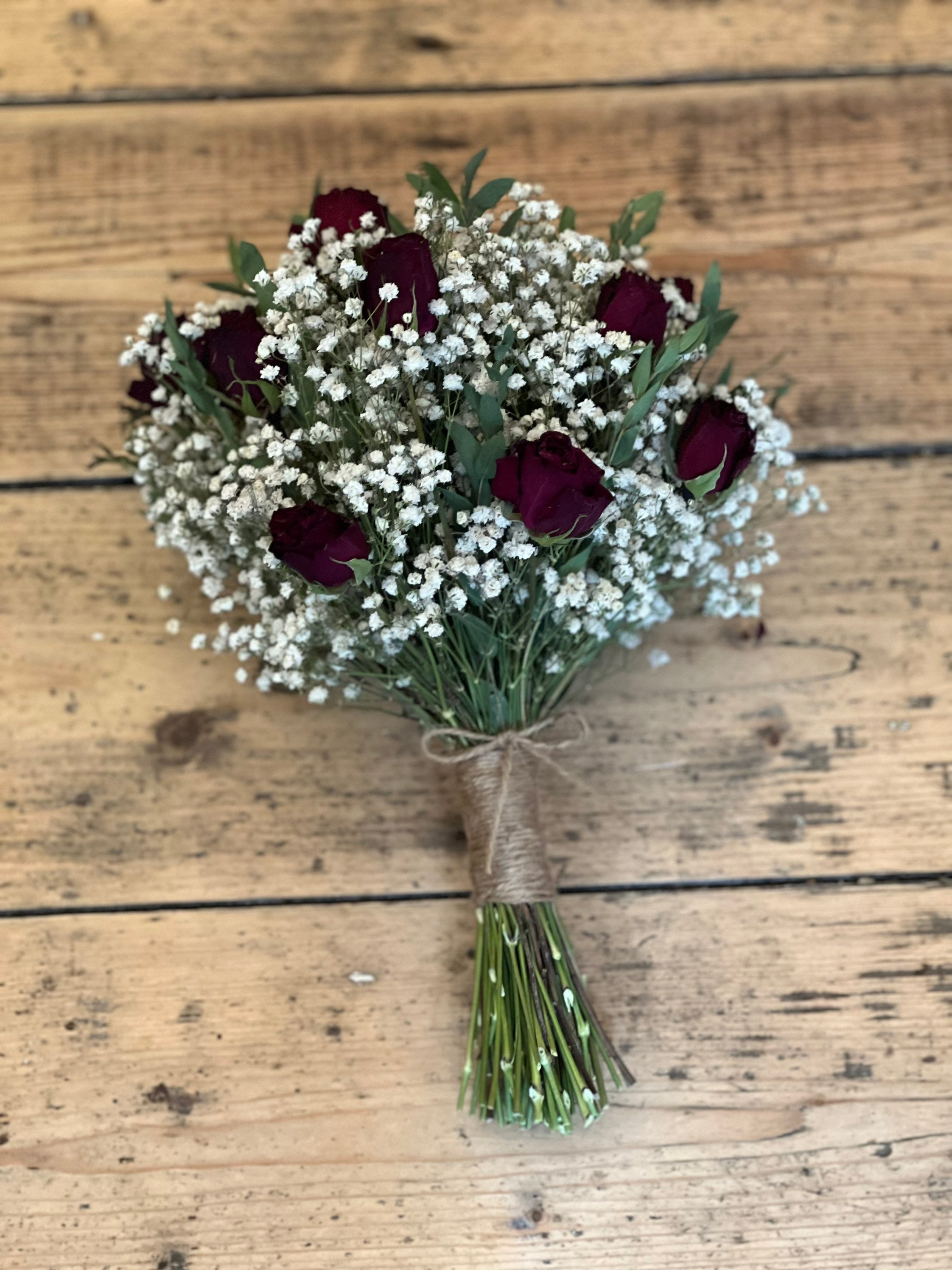 Dried Red Rose Bouquet Dried Bridal Bouquet Dried Wedding - Etsy UK
