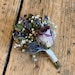 Dried Thistle and Rose Buttonhole, Scottish Wedding, Dried Dusky Pink ...