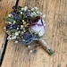 Dried Thistle and Rose Buttonhole, Scottish Wedding, Dried Dusky Pink ...