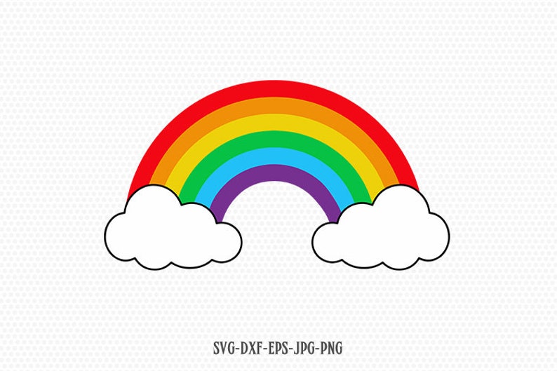 Rainbow Svg Rainbow With Clouds Svg Rainbow Cut File Magic Etsy