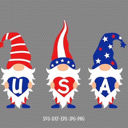4th of July Gnomes SVG Independence Day Patriotic Gnomes - Etsy
