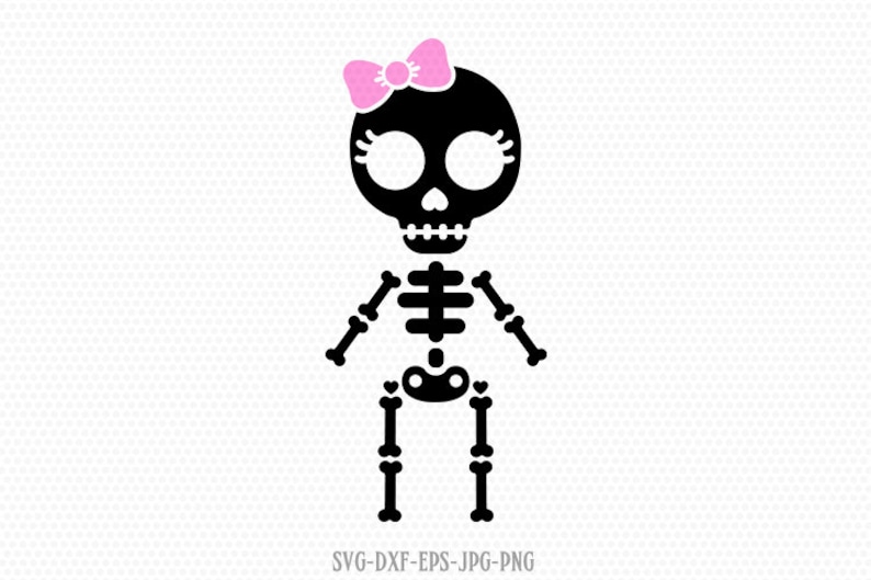 Cute Girl Skeleton Svg Halloween Skeleton Svg Halloween Svg Etsy