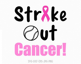 Strike Out Cancer Svg - Etsy