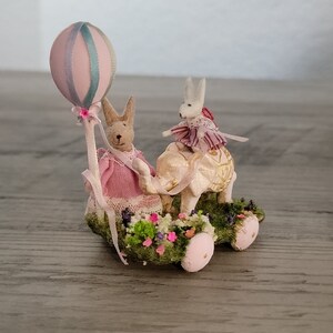 Miniature Bunnies, Circus, Flocked Rabbits Victorian Elegant Handmade ...