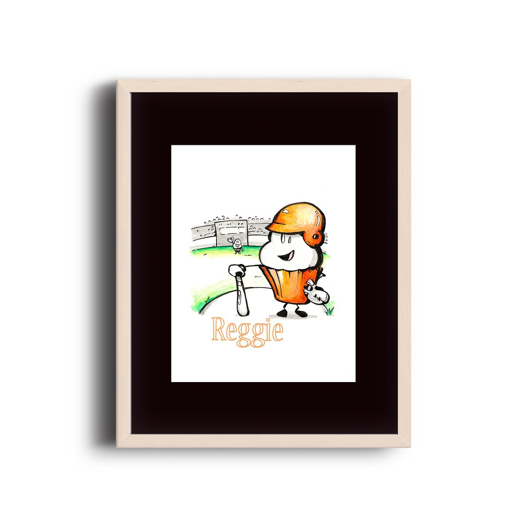 Series 1 - Reggie Plays Baseball - Cartoon Cupcake - Original ...
